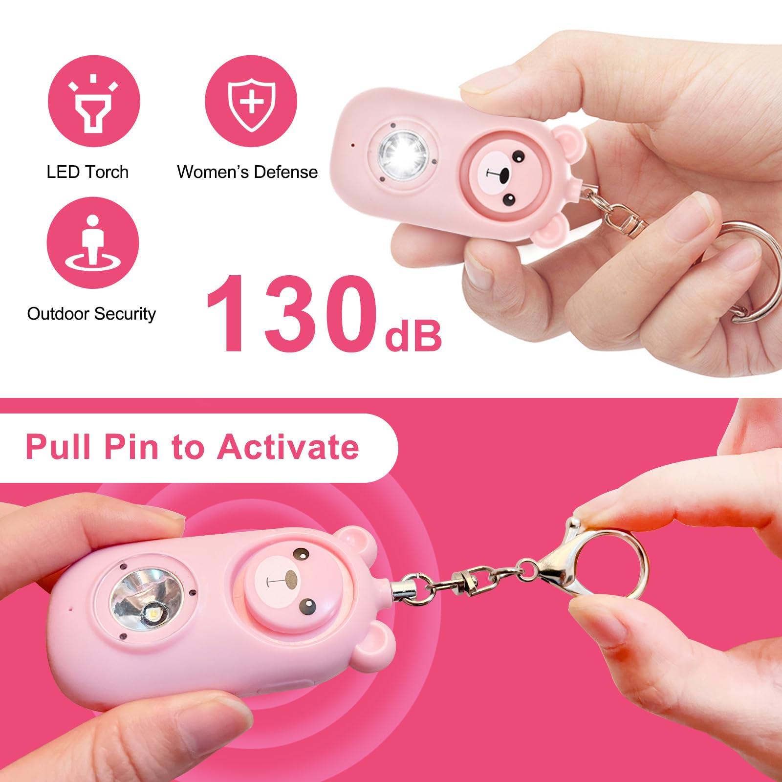Alarma personala, 130dB, LED, Roz - eMAG.ro