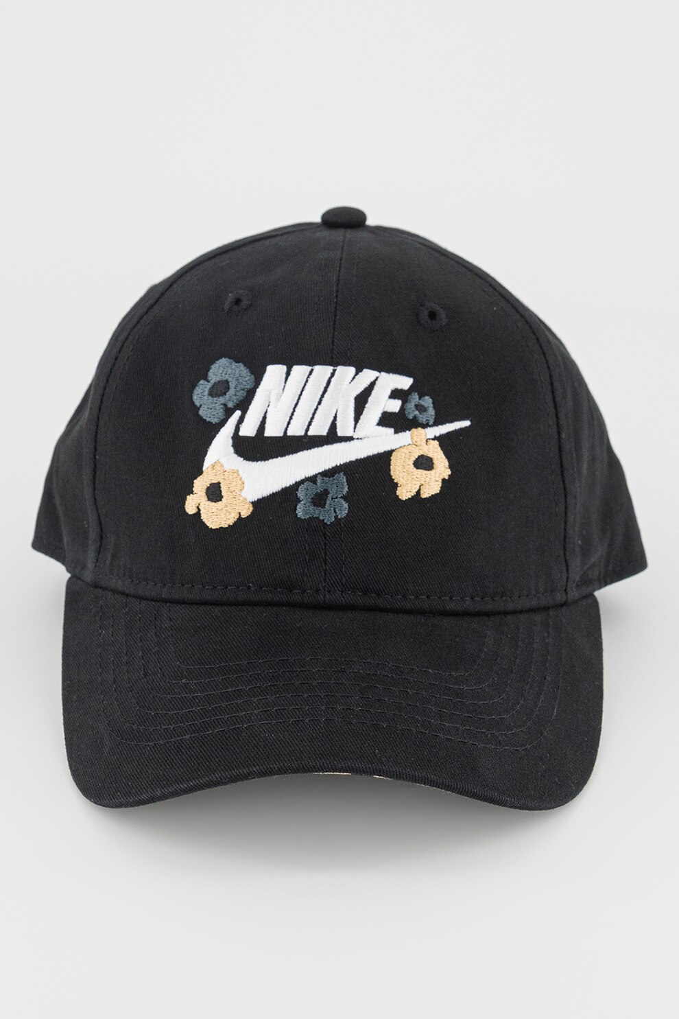 Nike, Sapca baseball cu detalii florale si logo, Negru, 50-52 CM - eMAG.ro