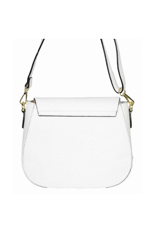 Geanta de umar dama, Piele naturala, Alb - eMAG.ro