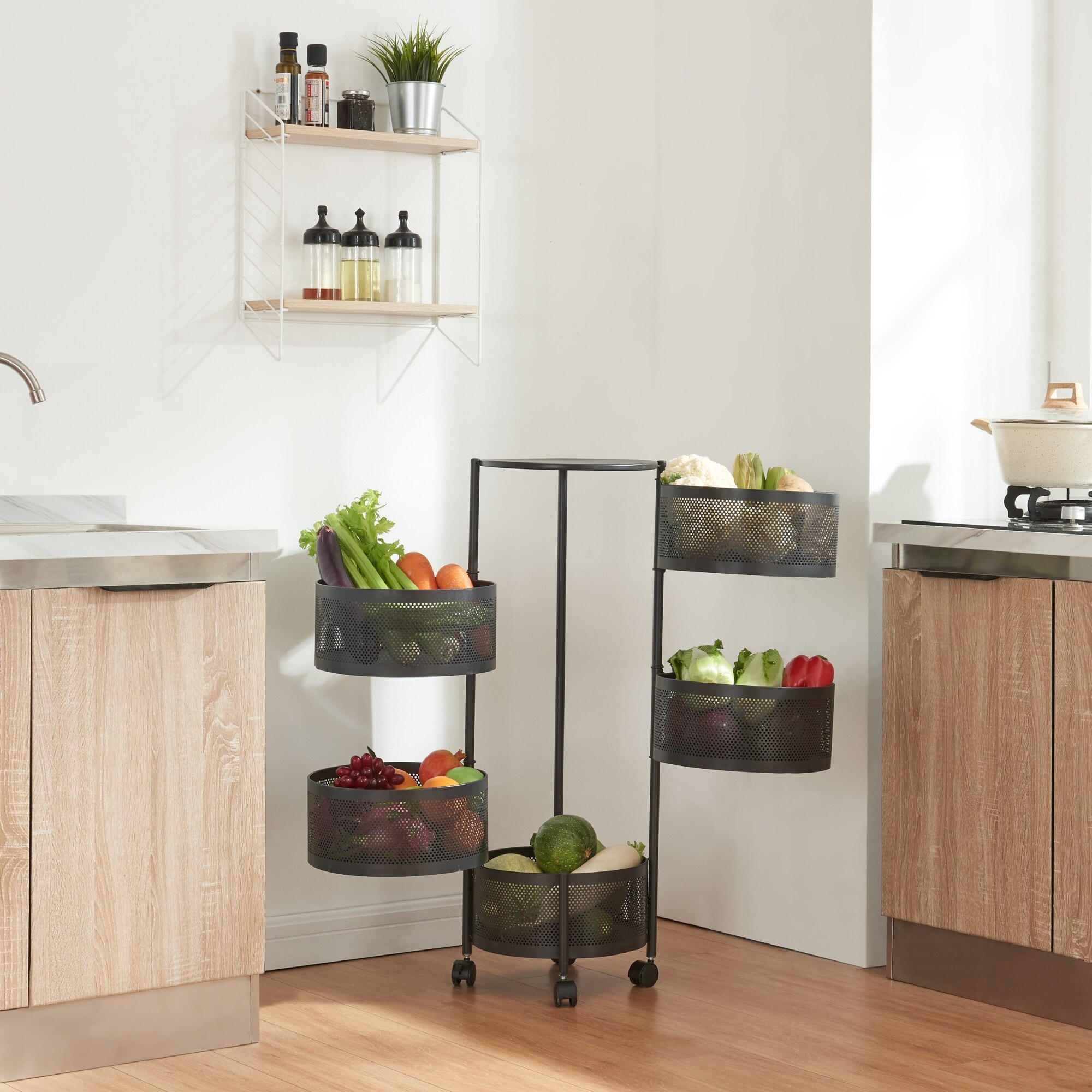 Carucior servire la masa, en.casa, PXBT-0008 Steigen, 89, 5 x 33 cm ...