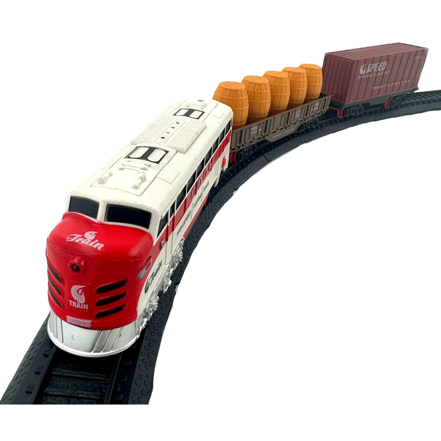 Set tren de jucarie pentru copii, Mini model electric, cu lumini ...