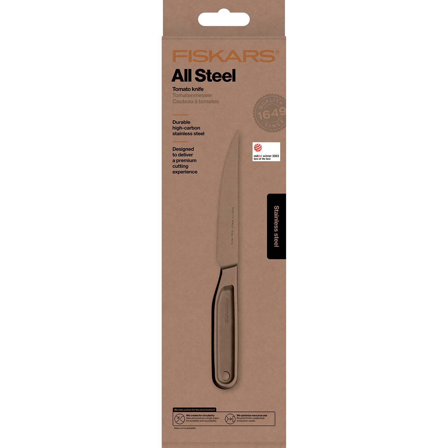 Cutit pentru tomate Fiskars All Steel, 12 cm - eMAG.ro