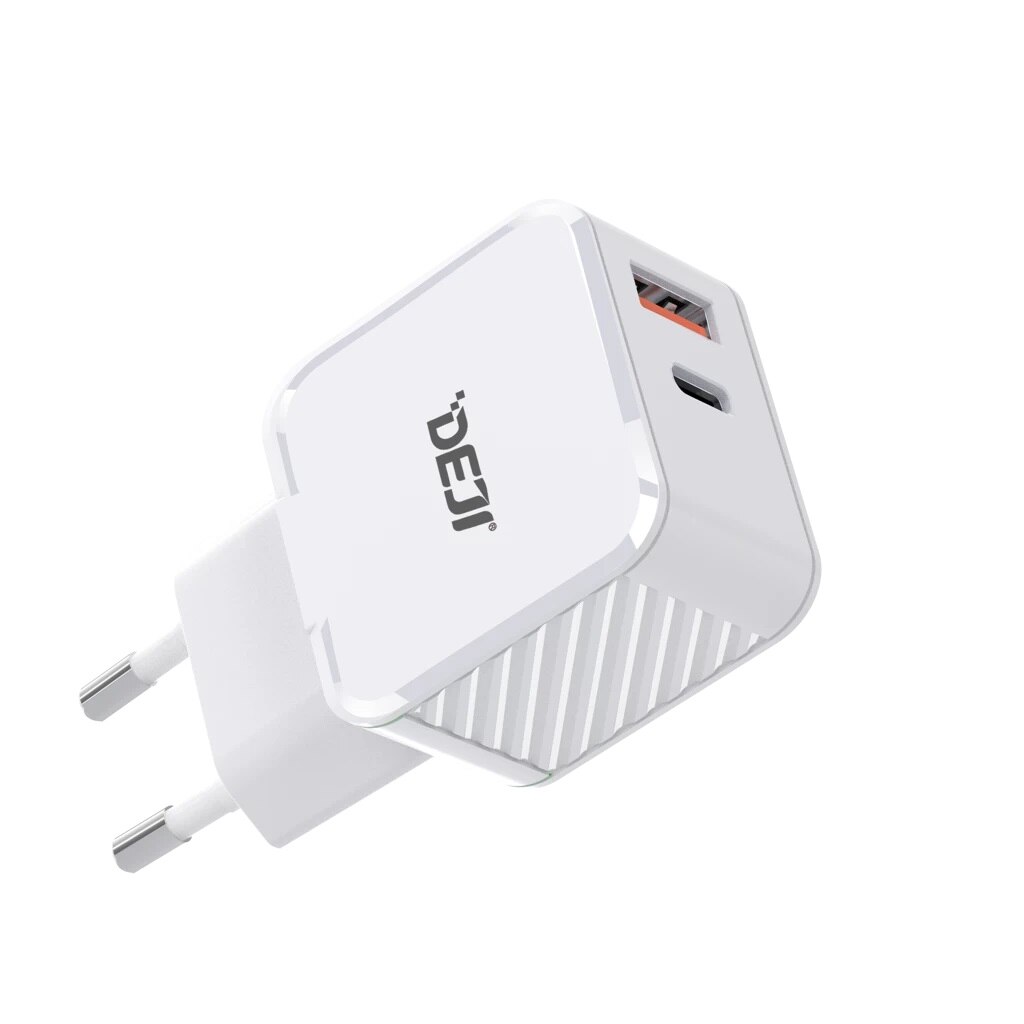 Adaptor incarcator de retea Deji 20W USB-A + Type-C, Alb - eMAG.ro