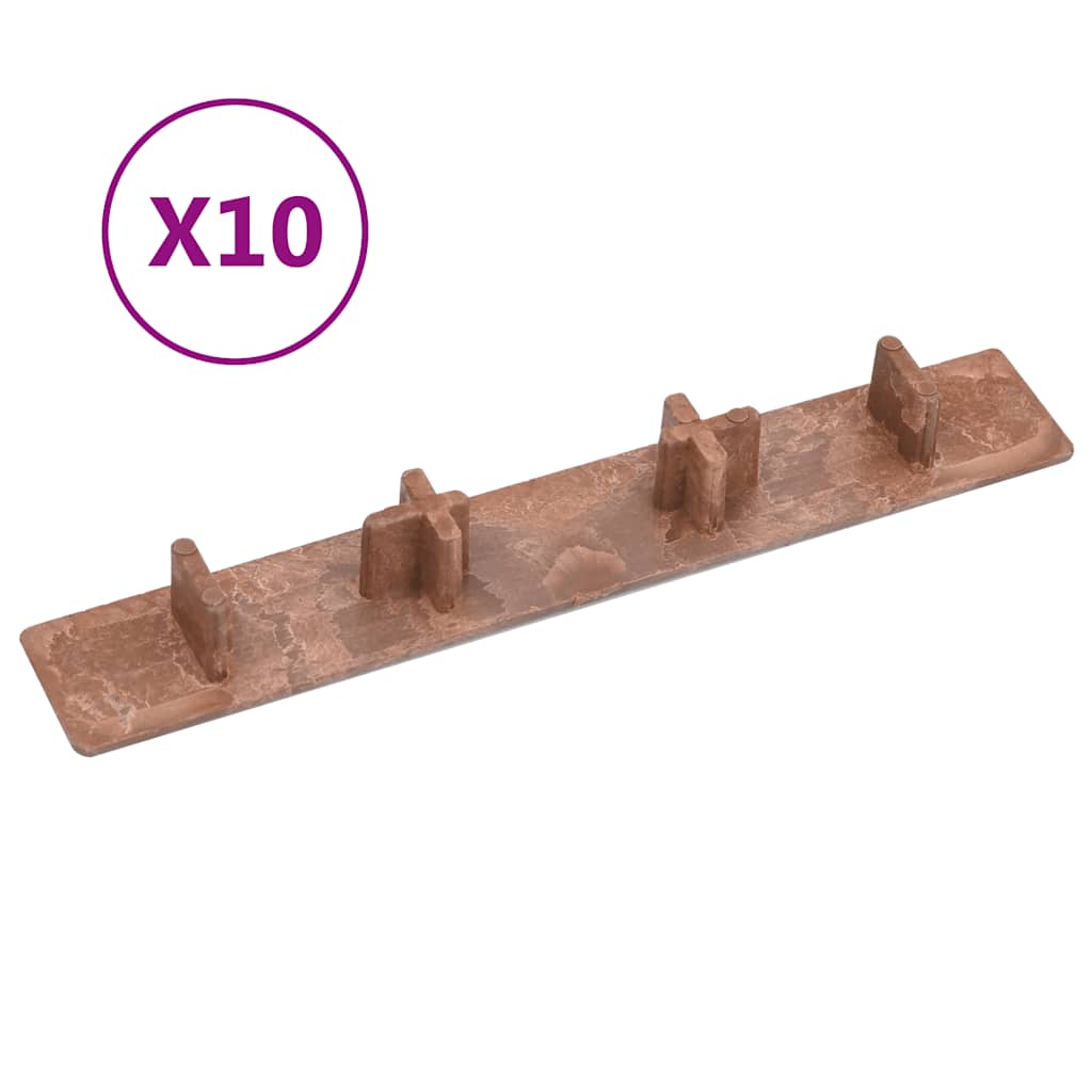 Set capace de capat pardoseala terasa, 10 buc, maro, plastic 149002 ...