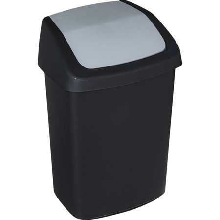 Cos de gunoi, Curver, 10 l, Negru/Gri - eMAG.ro