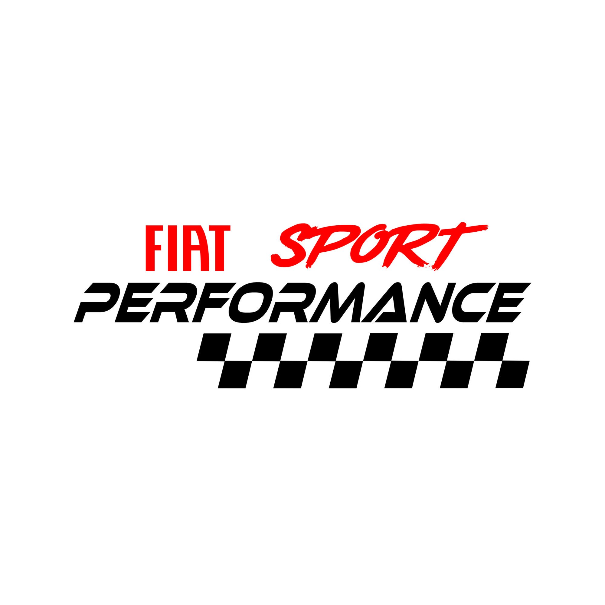 Sticker auto Fiat performance, negru-rosu, 26 cm - eMAG.ro