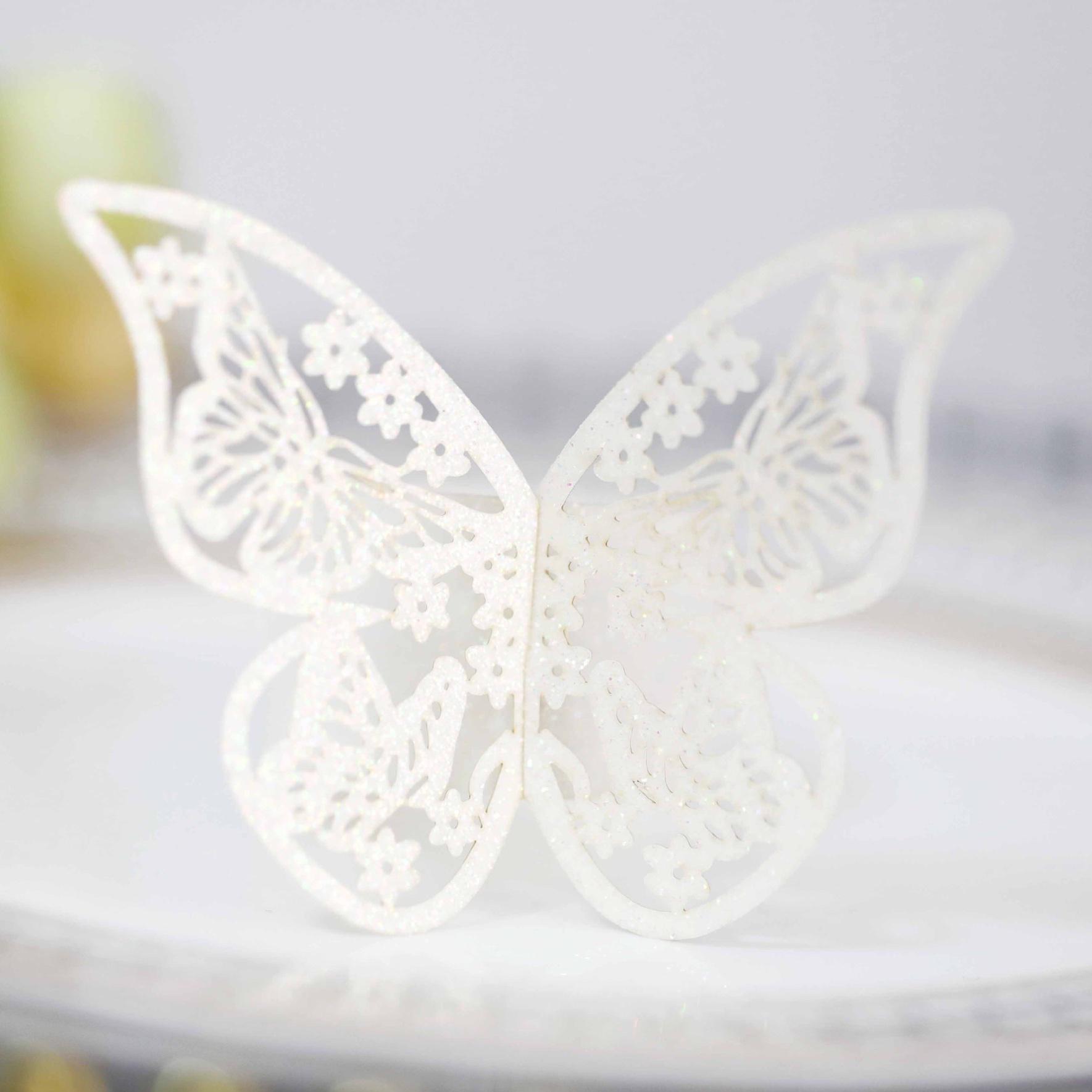 Set 50 inele de servetel tip fluture, Hartie, Alb - eMAG.ro