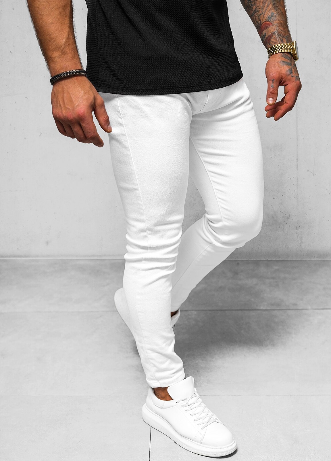 Blugi Barbati Albi OZONEE O/E7887W 38 - eMAG.ro