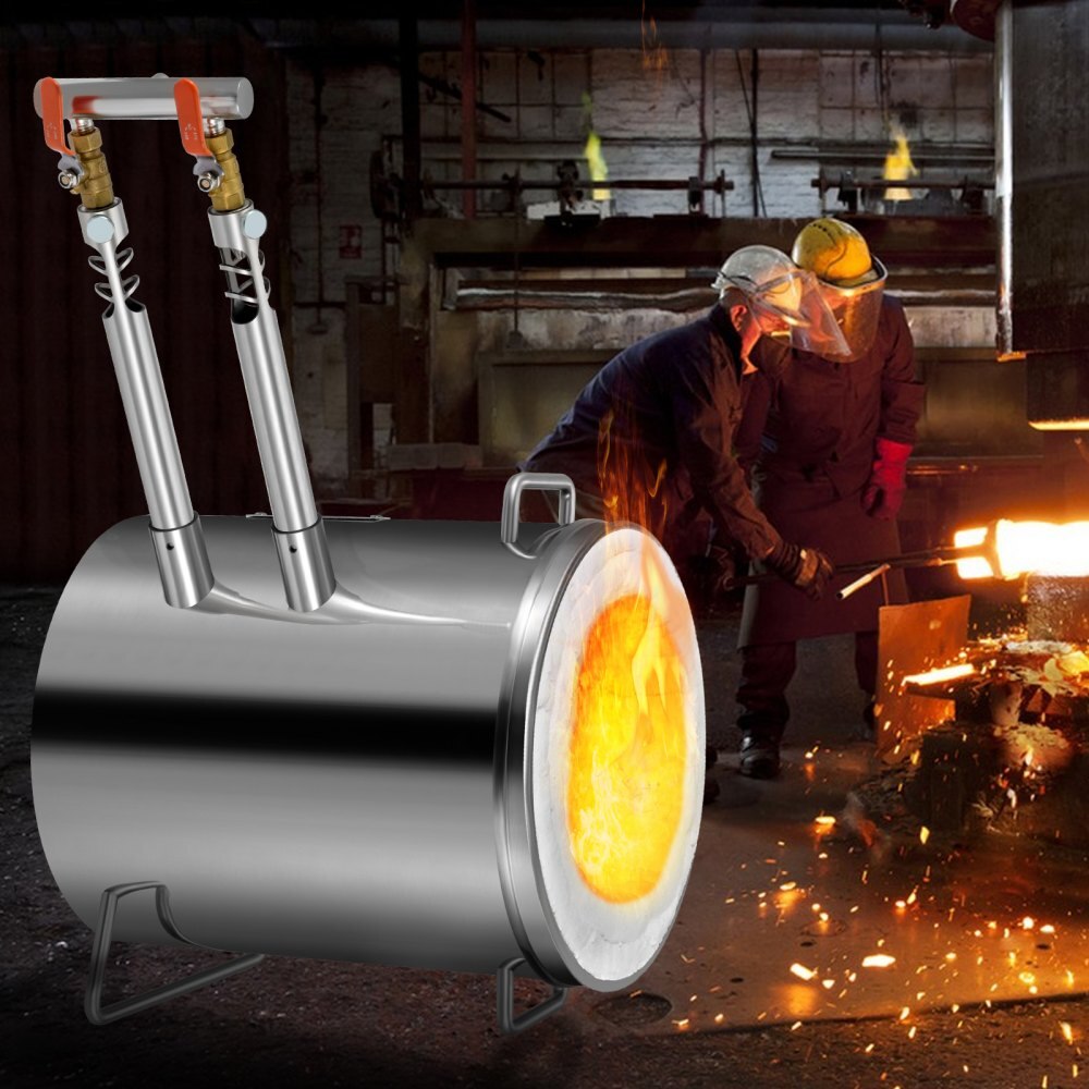 Set Cuptor pentru Topire Metale, Capacitate 12 Kg, Dublu Arzator ...