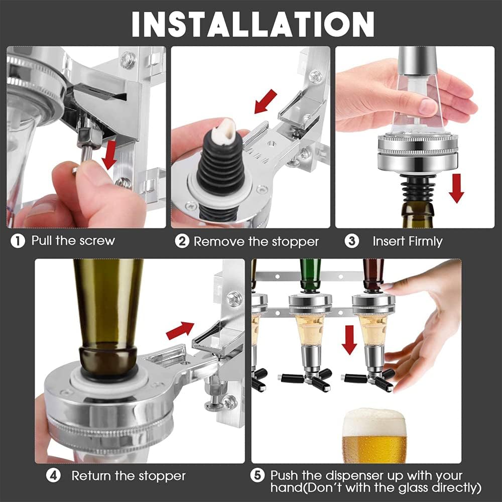 Dozator de bauturi spirtoase pentru bar cu 2 capete, ComResi, Aluminiu ...