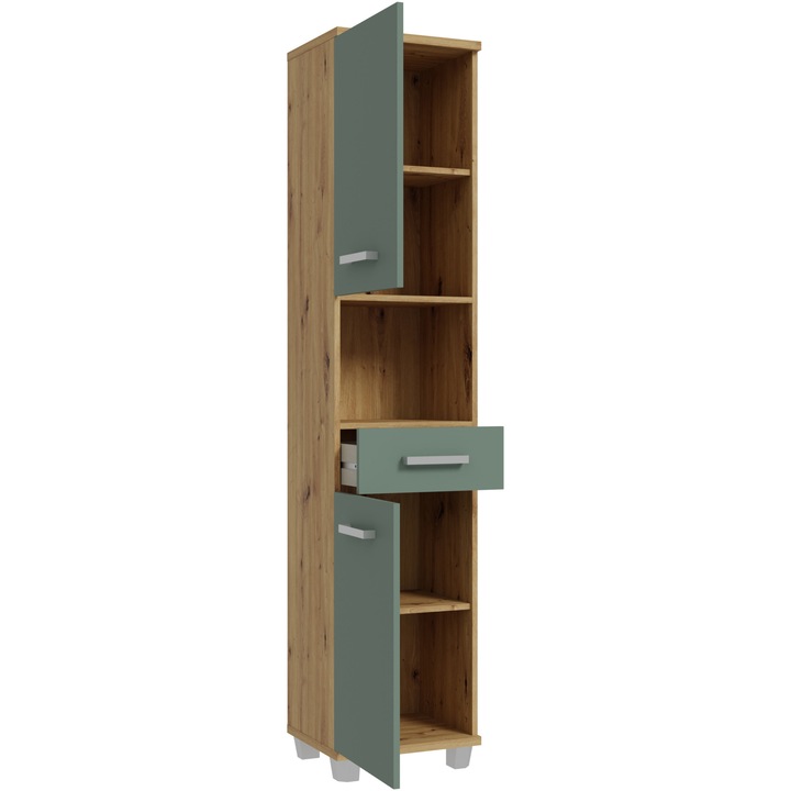 Dulap soldat baie Forte Veris, 2 usi+1 sertar, manere metal, 40.2x 34 ...