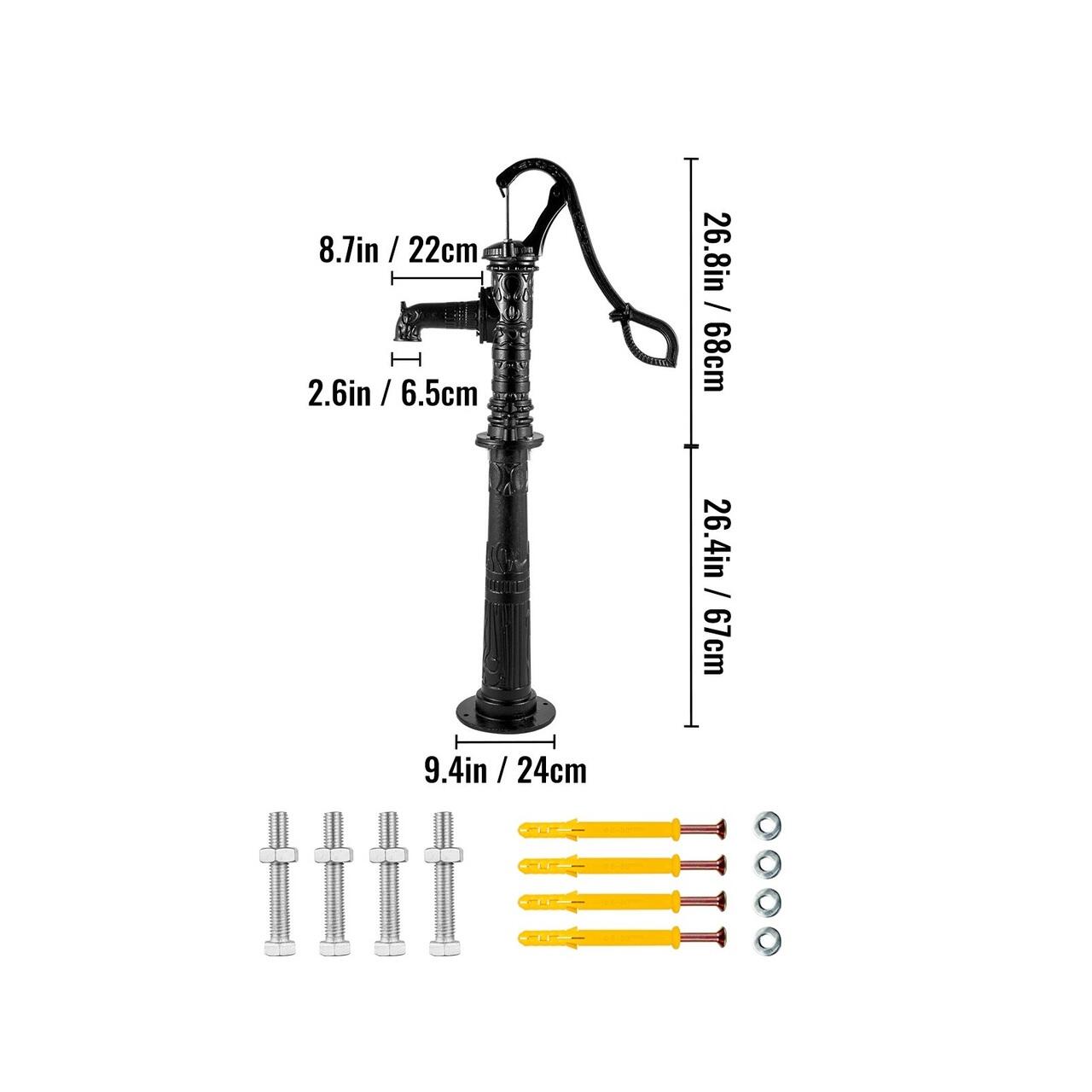 Cismea pentru gradina cu suport, Fonta Antique, adancime de pompare max ...