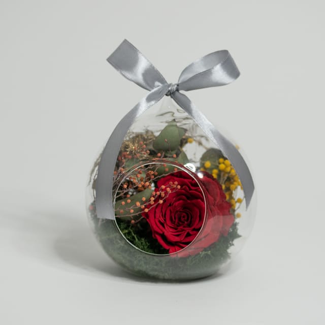 Trandafir Criogenat, Rosu, Glob Sticla - eMAG.ro