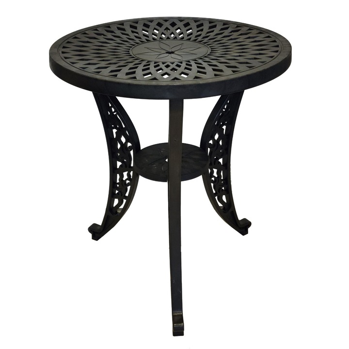 Set mobilier gradina, terasa, balcon Niovel® Bistro Negru, masa cu 2 ...