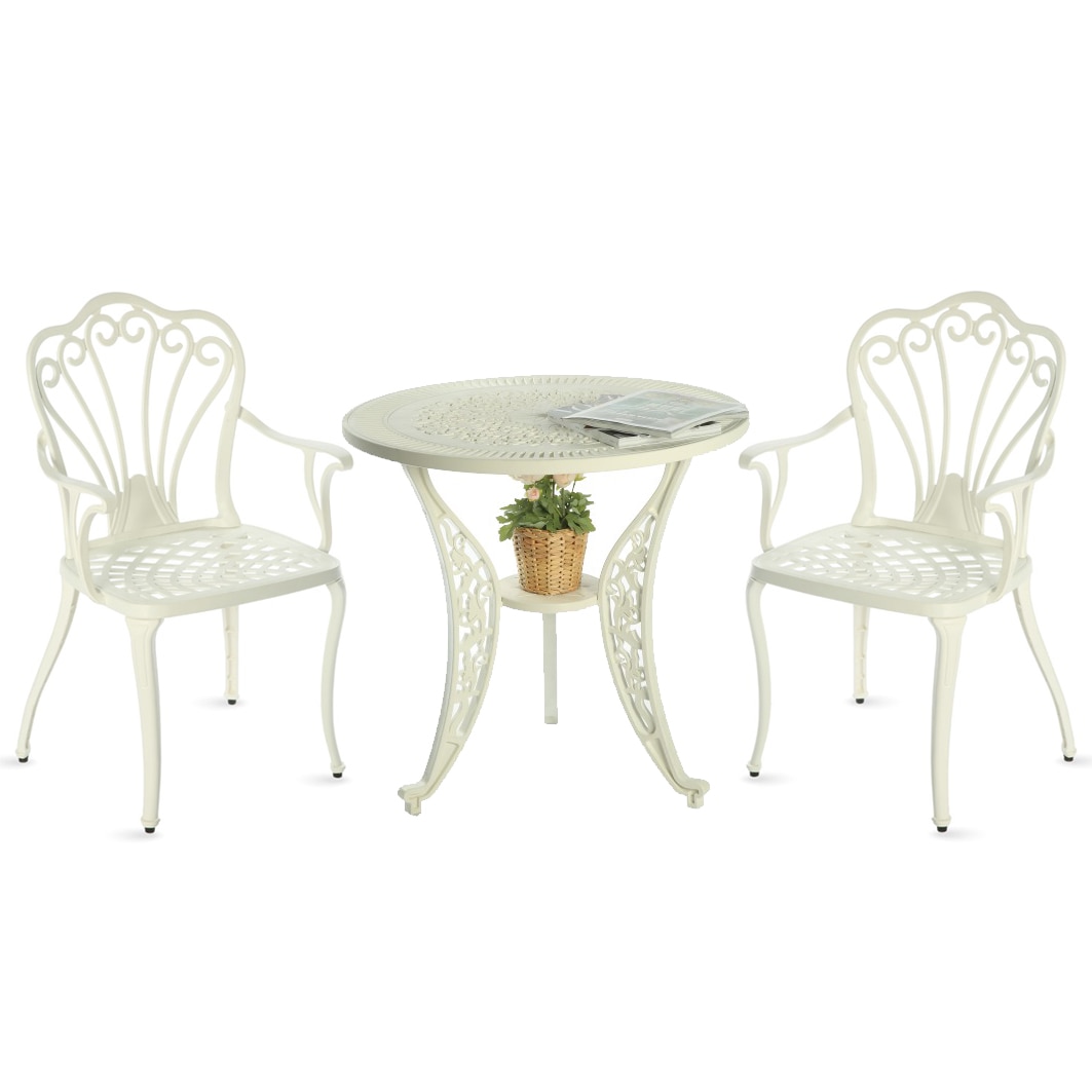 Set mobilier gradina, terasa, balcon Niovel® Istanbul R2 Alb, masa cu 2 ...