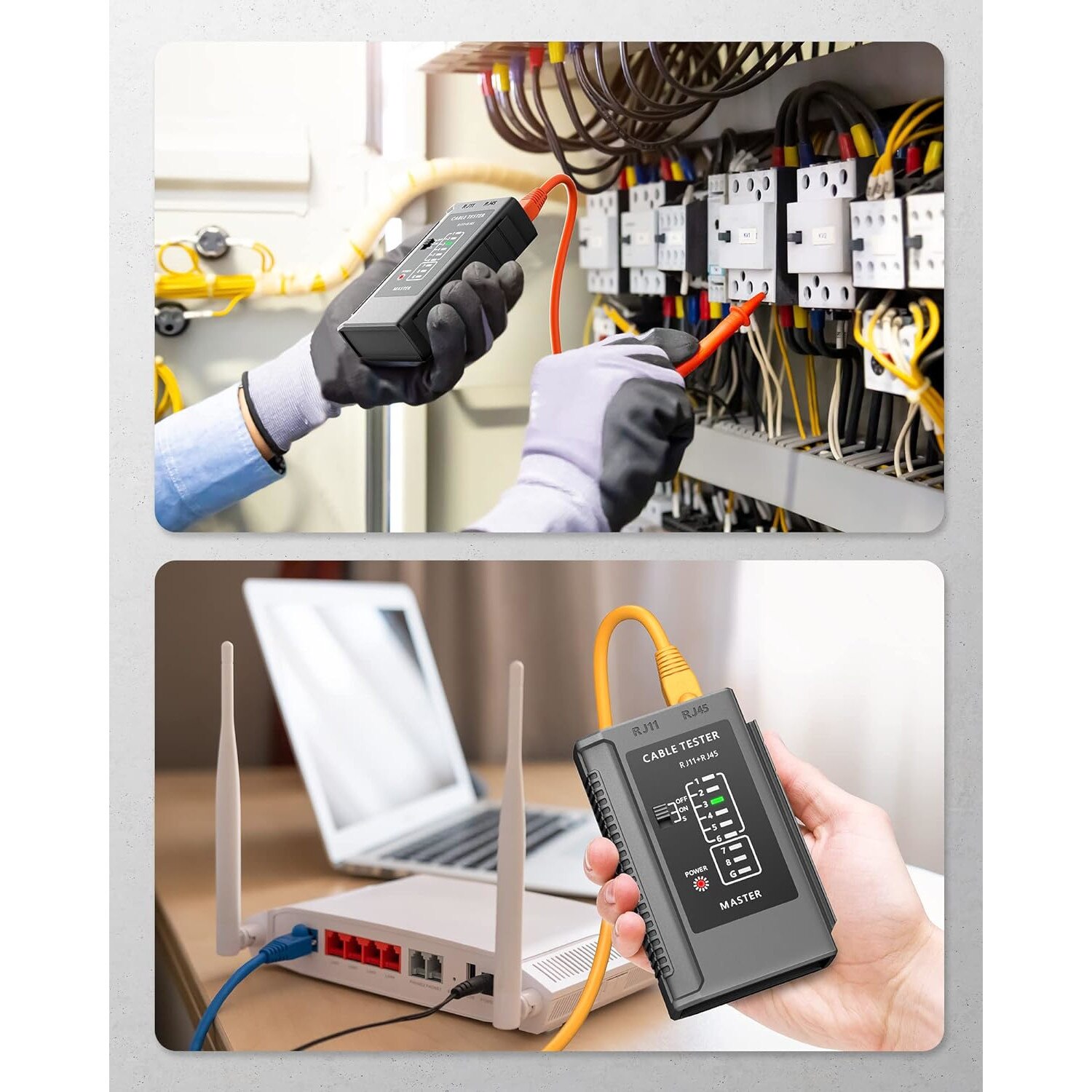 Tester Cablu retea RJ11, RJ12, RJ45, Negru - eMAG.ro