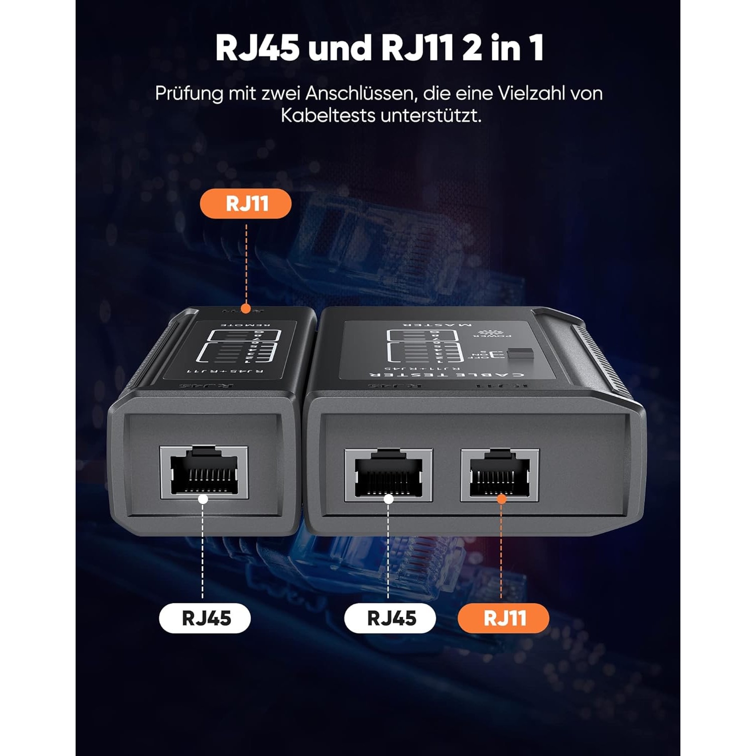 Tester Cablu retea RJ11, RJ12, RJ45, Negru - eMAG.ro