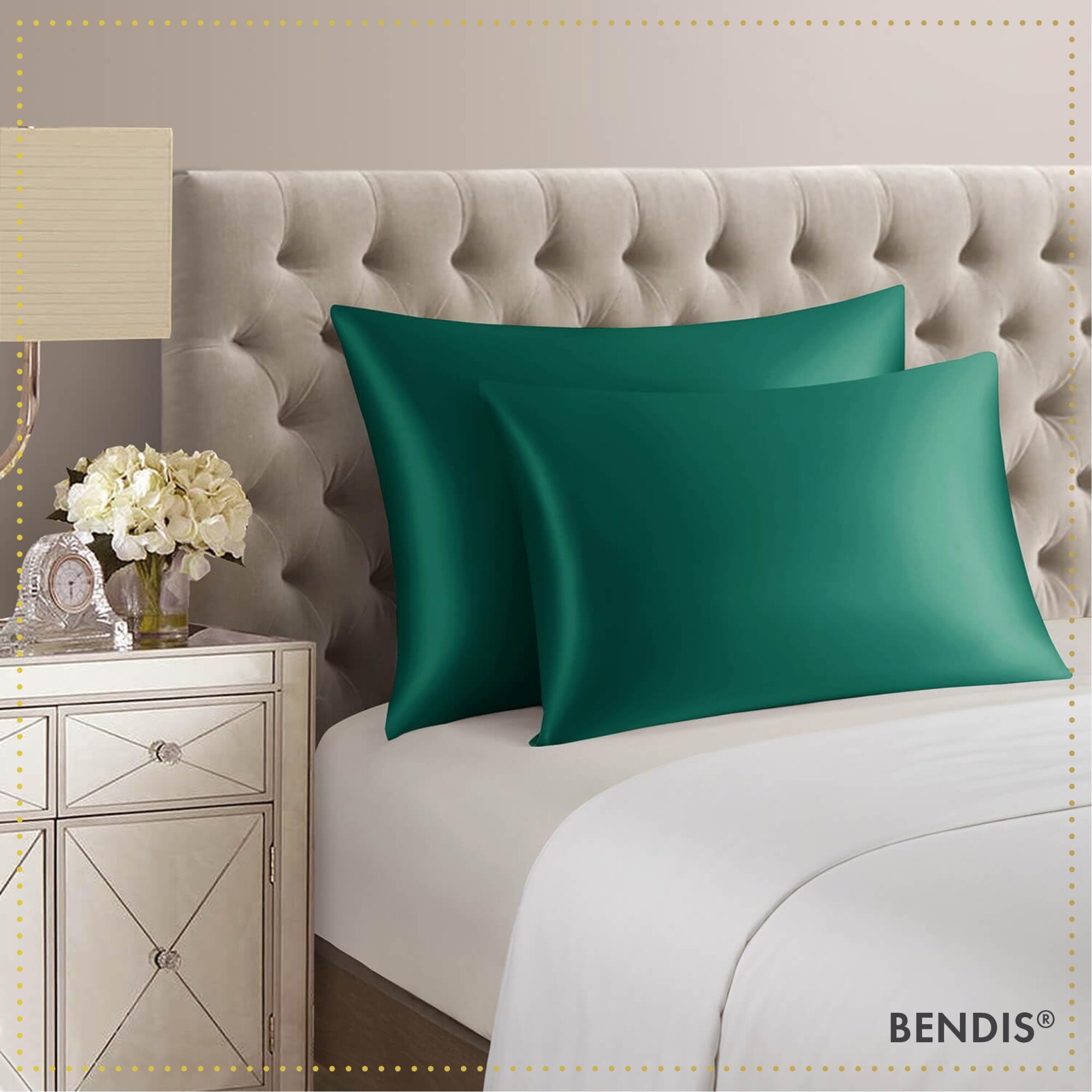 Set 2 x Fata de perna din Satin Luxury, Protectie pentru ten si par ...