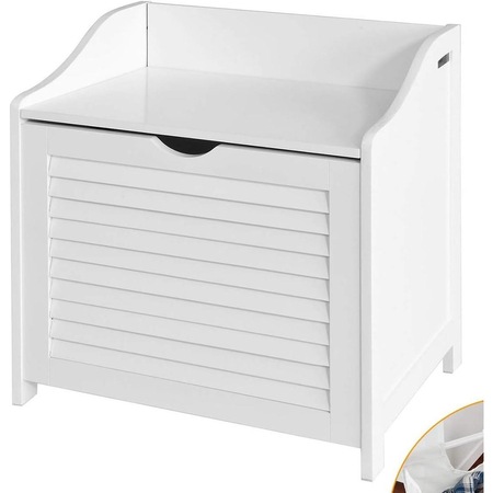 Cos de rufe MDF cu capac si sac pentru rufe detasabil, 50 cm x 53 cm x ...