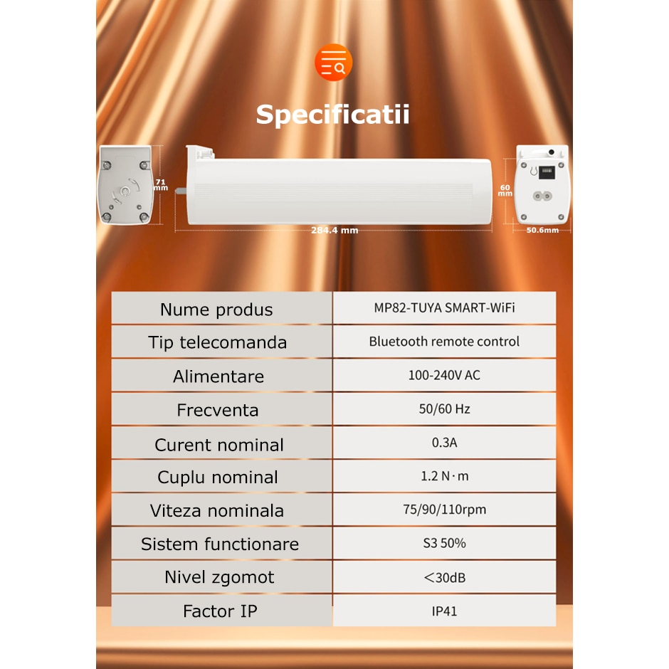 Set complet sina draperii inteligente smart extensibila 1.8-3m ...