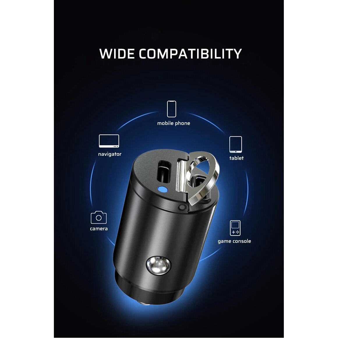 Incarcator auto hidden design, dual port, AHA PRINT®, SuperFastCharge ...