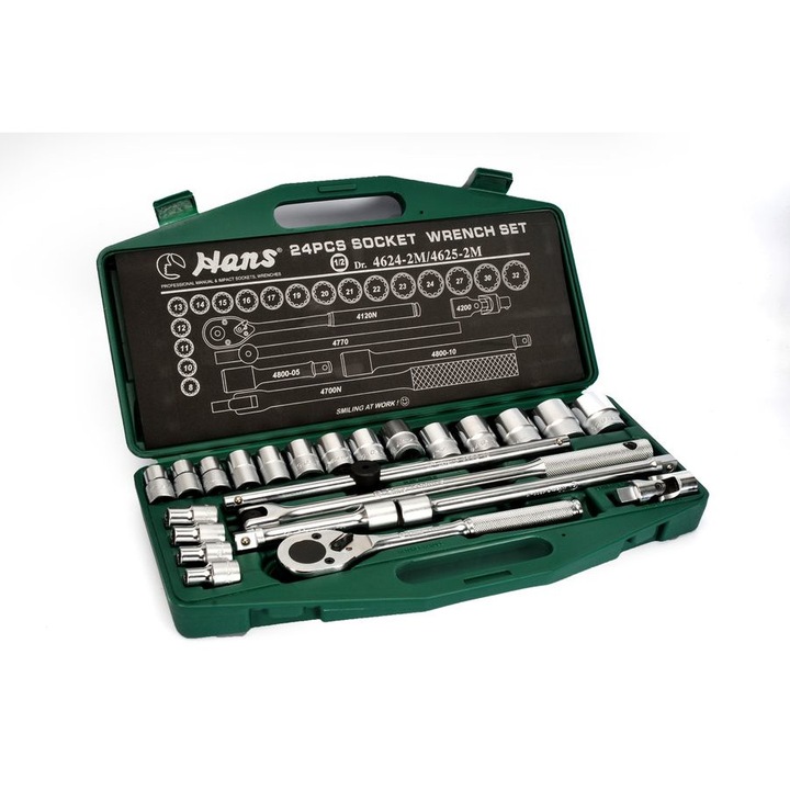 Set de chei 24 buc, 12.5 mm/1/2 inch, profil 12pt - eMAG.ro