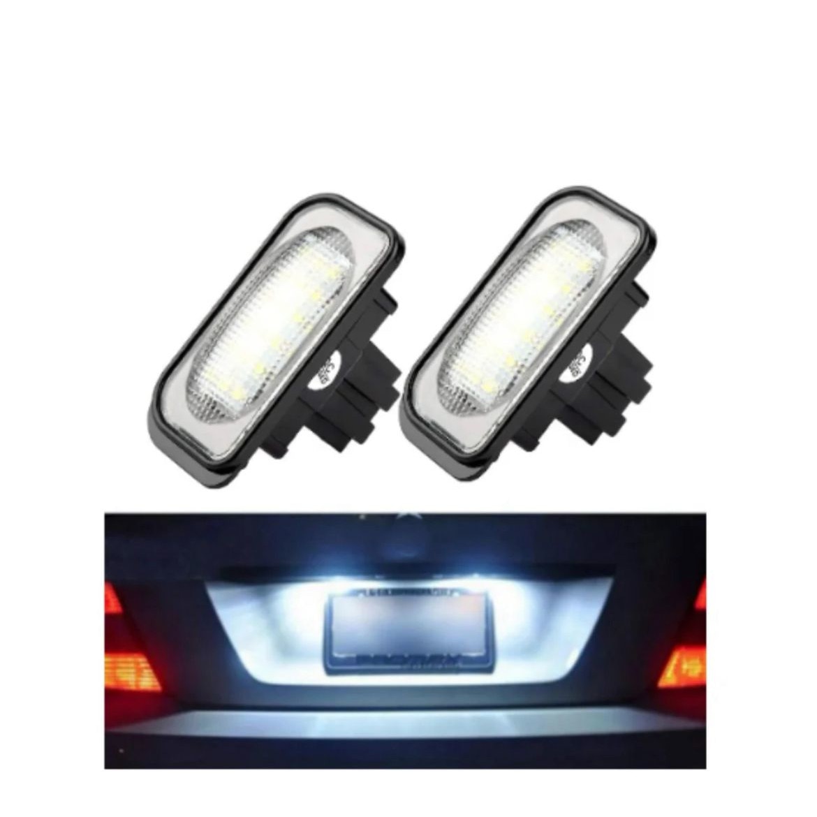 Set 2 Lampi Numar Inmatriculare LED pentru Mercedes C Class W203 4D, E ...
