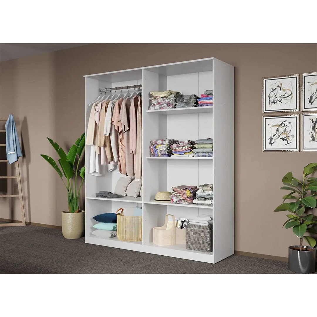 Set dormitor complet, Alb cu Gri Antracit, Sidney, C17, Pat 160x200 ...