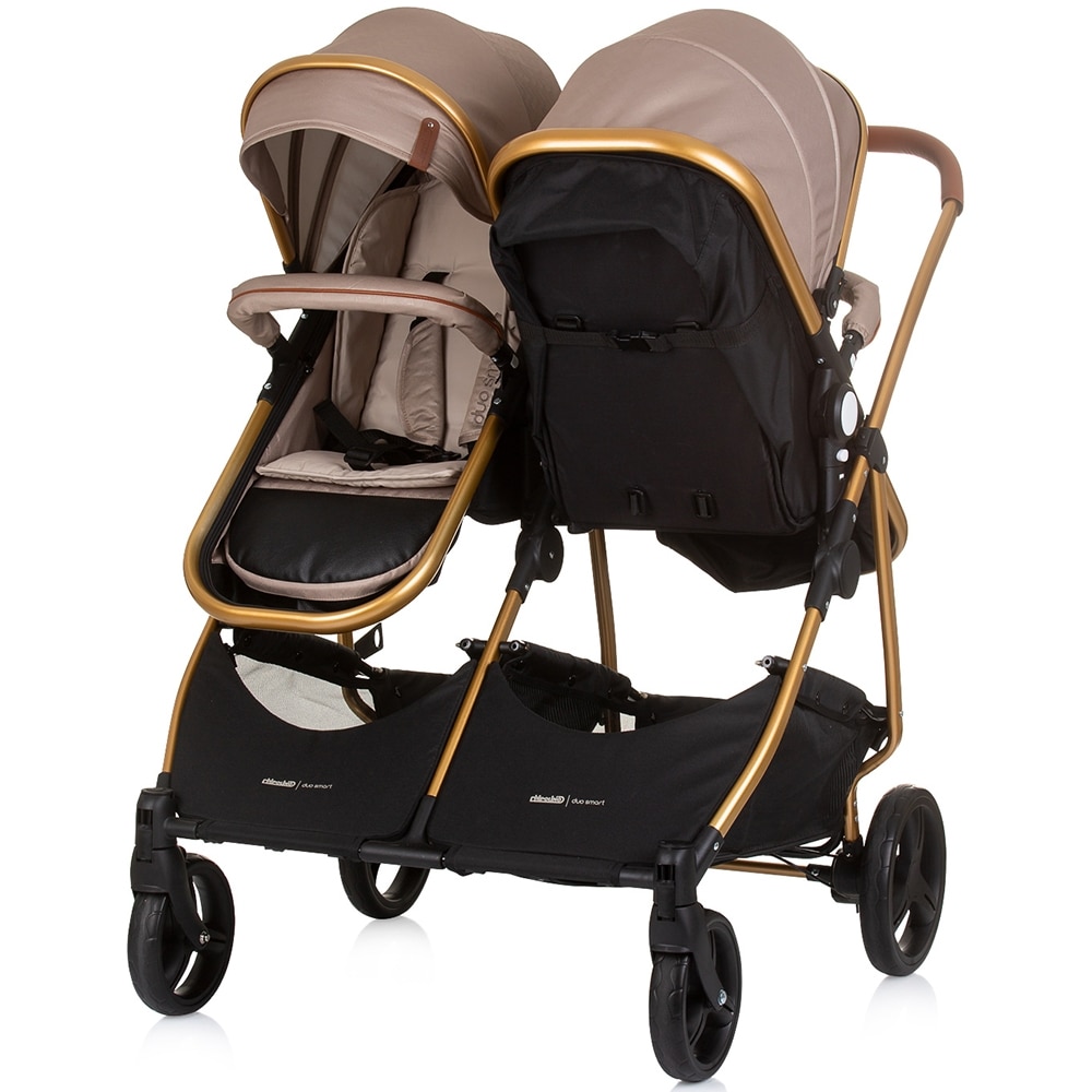 Carucior gemeni Chipolino Duo Smart 2 in 1 golden beige - eMAG.ro