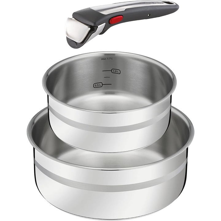 Set 2 cratite Tefal Jamie Oliver Ingenio G6, 16+20 cm, maner detasabil ...