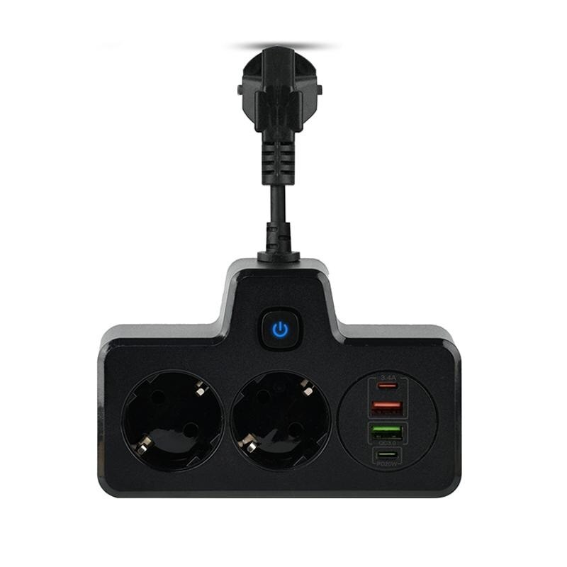 Priza multipla PD20W + QC3.0 cu 2 USB 3.4A, lampa cu touch si lumina ...