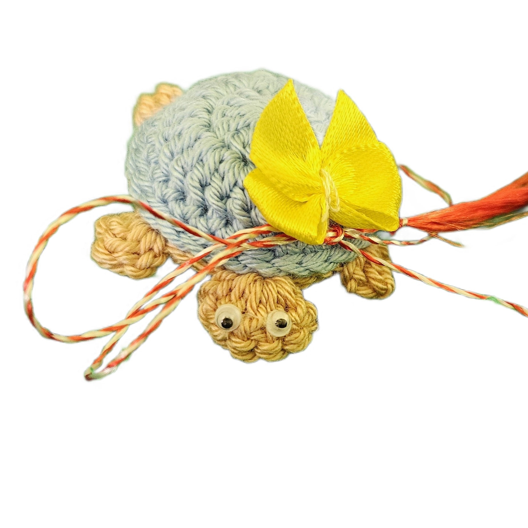 Martisor crosetat tip brosa - broscuta testoasa bleu, 4.5 cm - eMAG.ro