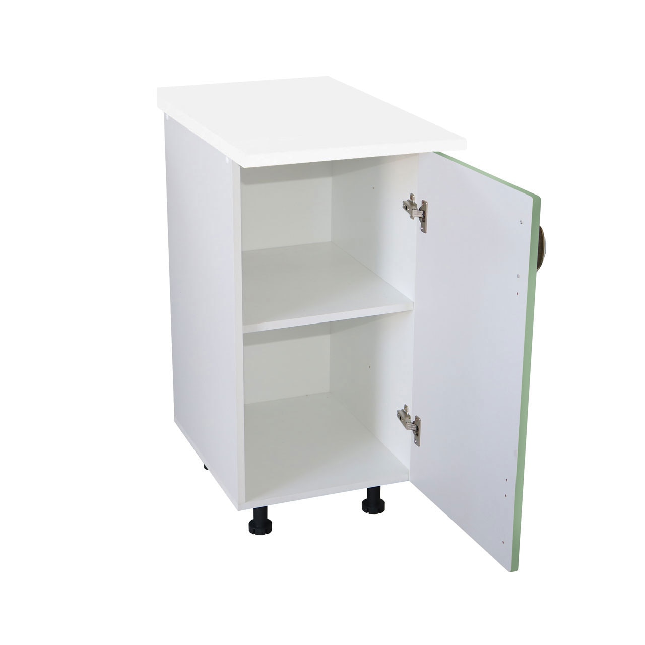 Corp inferior cu 1 Usa Zebra, Alb/MDF Verde, si blat Alb 40 x 85 x 60 ...