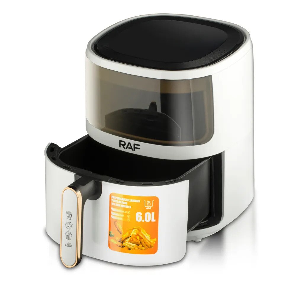 Friteuza Air Fryer RAF R.5330W cu aer cald, Fara ulei, 6 litri, Sticla ...