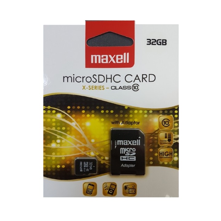 Карта памет 1TECH Maxell, Micro SDHC, 32GB, Class 10, Черен - eMAG.bg