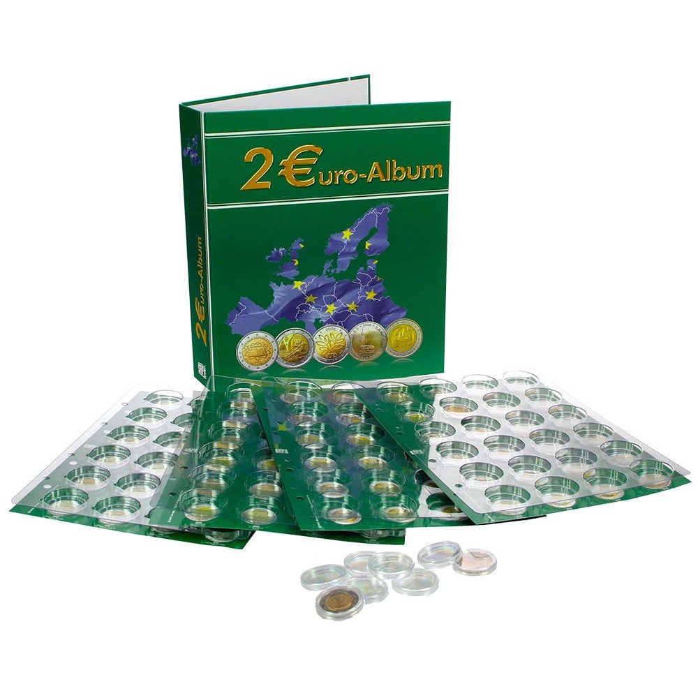 Album pentru 2 euro comemorative, Safe Albums, Twin TopSet 8556B1, 4 ...