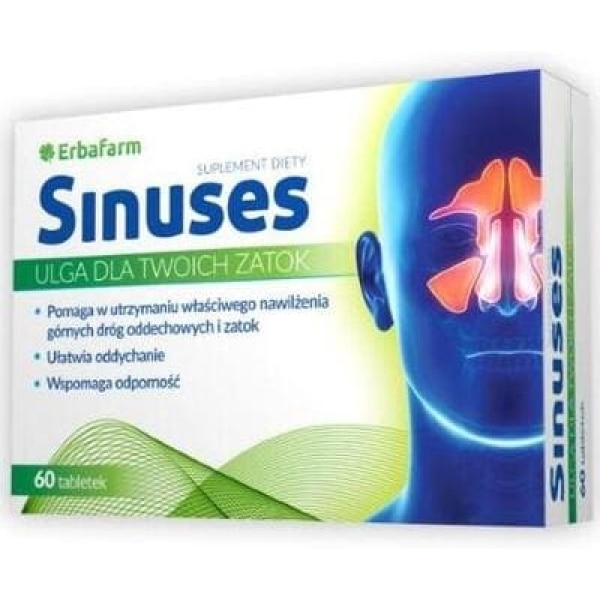 Supliment alimentar ErbaFarm Sinuses, pentru sinusuri, 60 tablete - eMAG.ro