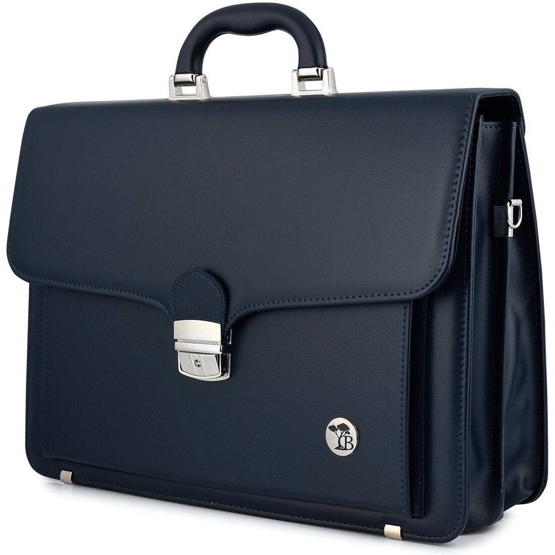 Servieta barbati Beltimore, compartimentata, piele ecologica, bleumarin ...