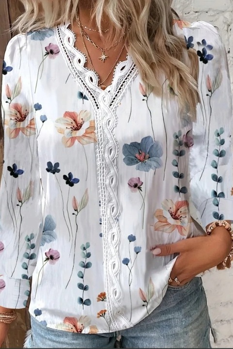 Bluza eleganta pentru femei cu motive florale si dantela - eMAG.ro