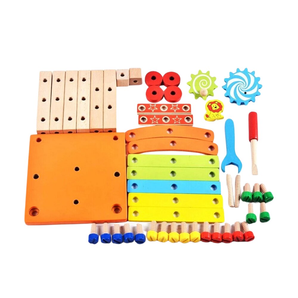 Joc educativ Montessori scaun 3 in 1 de asamblat, Lemn, multicolor ...