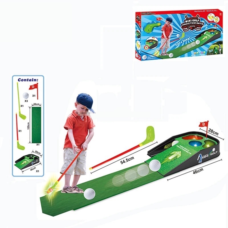 Joc de mini-golf, efecte sonore si luminoase, 2 crose, 3 bile, 3-8 ani ...