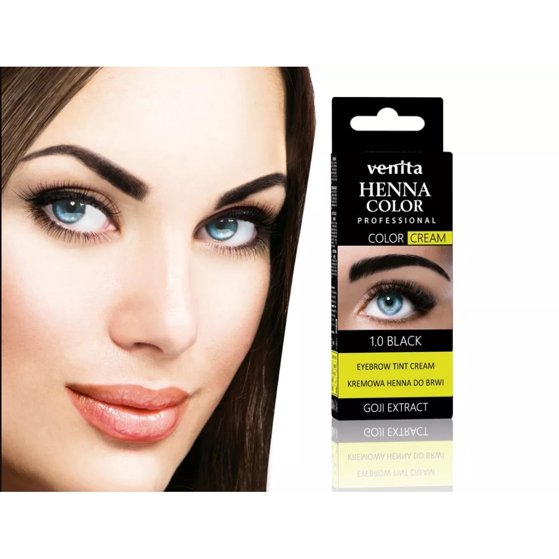 Crema henna cu extract de goji pentru vopsirea sprancenelor cu efect de ...