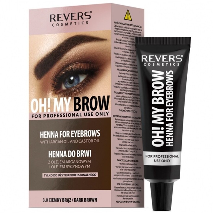 Vopsea de sprancene Henna Oh! My Brows, Revers, Maro Inchis, 3.0, 30ml ...