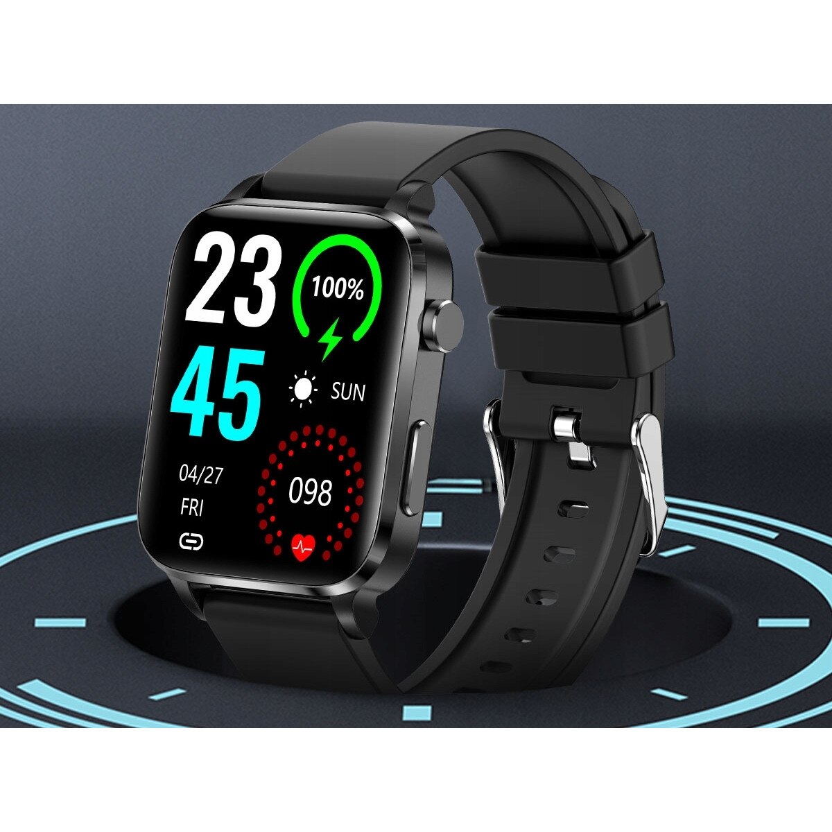 SET Ceas Smartwatch Barbati, Aries Watches, F100, FULL Touch Display ...