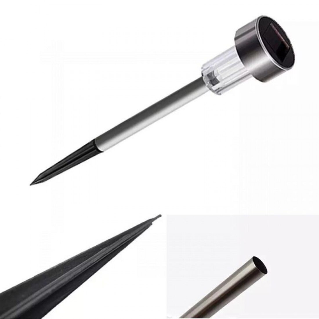 Set x 10 Lampa solara de gradina inox, H37cm - eMAG.ro