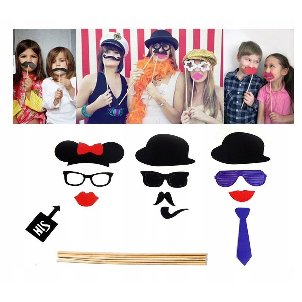 Set 31 recuzita pentru cabina foto, amuzanta, pentru zile de nastere, photo props, decoratiuni ...