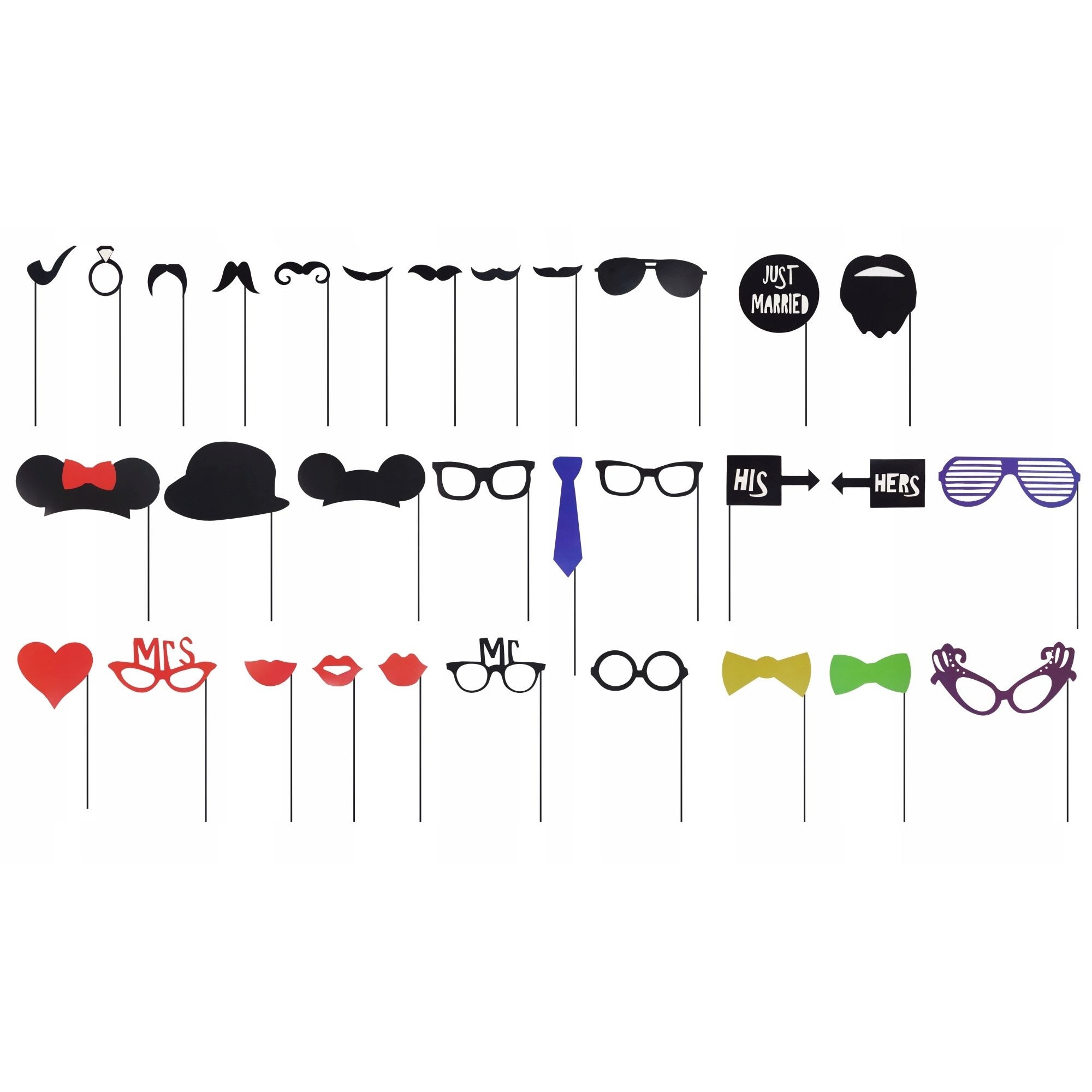 Set 31 recuzita pentru cabina foto, amuzanta, pentru zile de nastere, photo props, decoratiuni ...