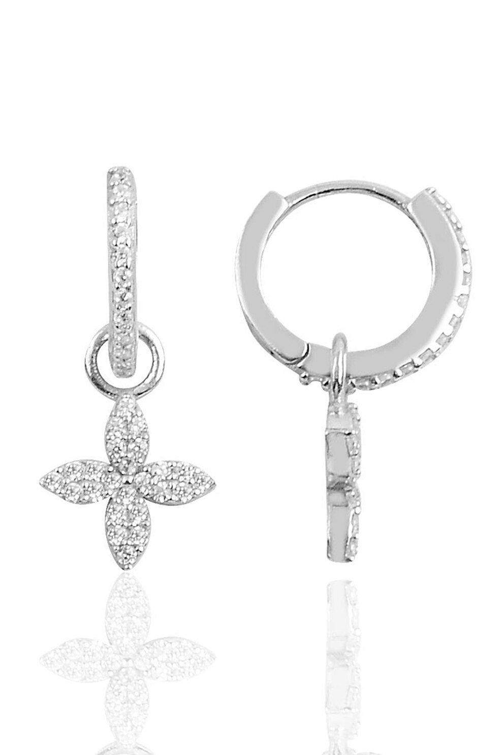 Atelier Miu, Сребърни обеци 925 с флорален елемент, Сребрист - eMAG.bg