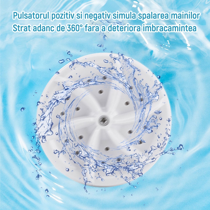 Mini masina de spalat rufe, Portabila, putere 30W, 5V, Cronometrare inteligenta, functionare cu ...
