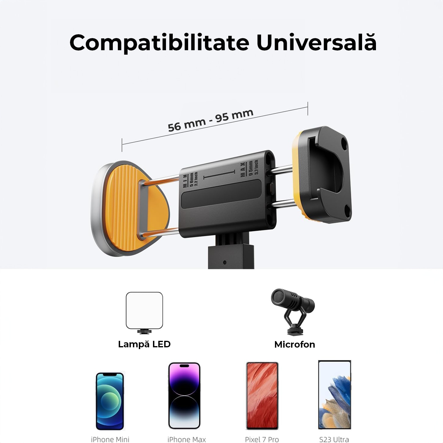 Trepied Foto Telescopic Profesional Elindor® Stativ Telefon, cu ...